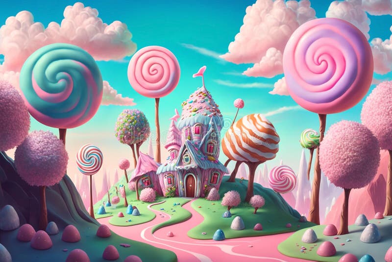 Magnificent Landscape with Various Types of Sweets , Generated by AI ...