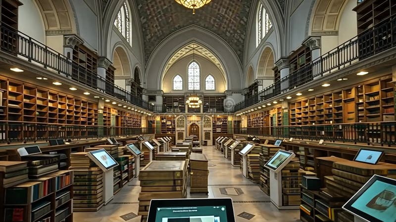 Magnificent Library Interior: a Haven of Knowledge and History Stock ...