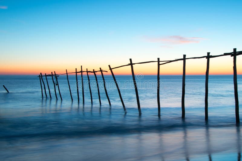 Magnificent Long Exposure Sunset on the Beach and Sea Stock Photo ...