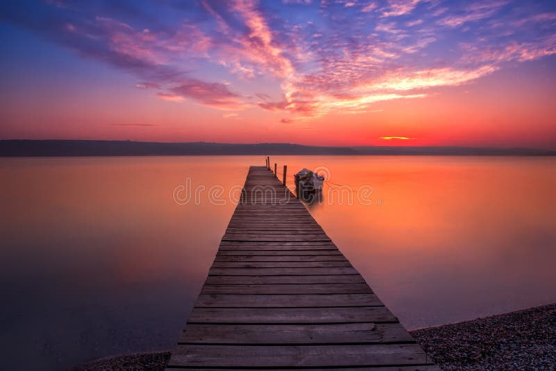 Magnificent Long Exposure Sunset. Stock Image - Image of dramatic ...