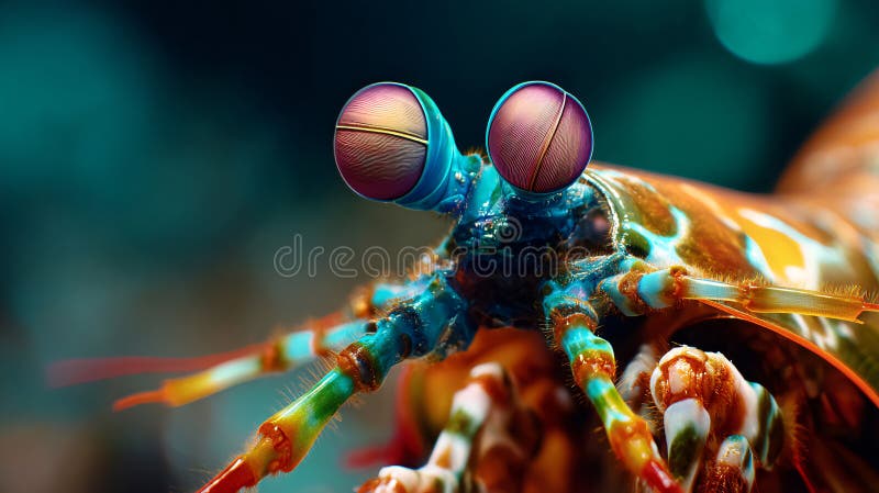 Extreme Macro of a Mantis Shrimp Showing Rainbow Color Details ...