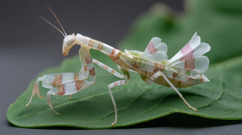 Magnificent Mantis Camouflaged on a Leaf Stock Illustration ...