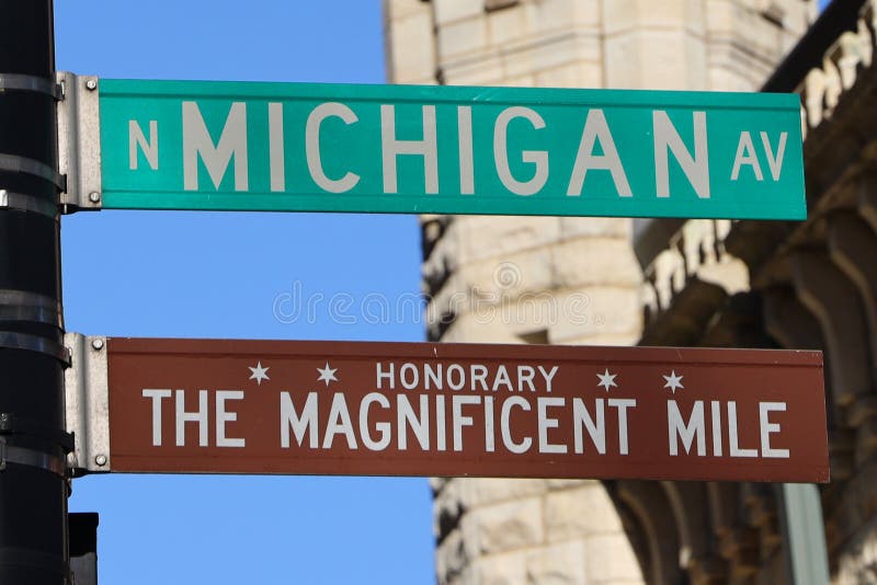 The Magnificent Mile Sign in Chicago Editorial Photo - Image of ...