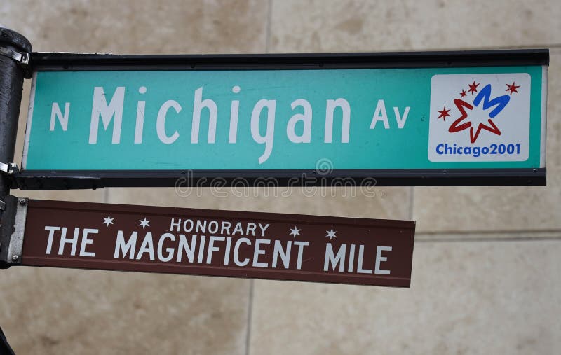 The Magnificent Mile Sign in Chicago Editorial Image - Image of ...