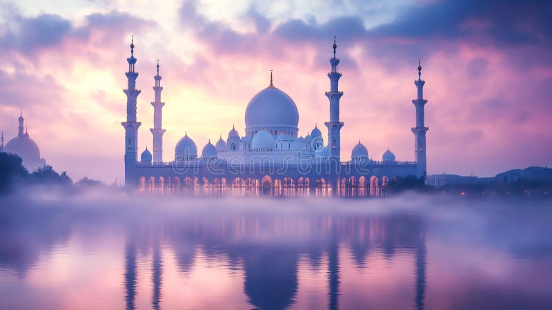 Magnificent Mosque. Arabic Theme Stock Illustration - Illustration of ...