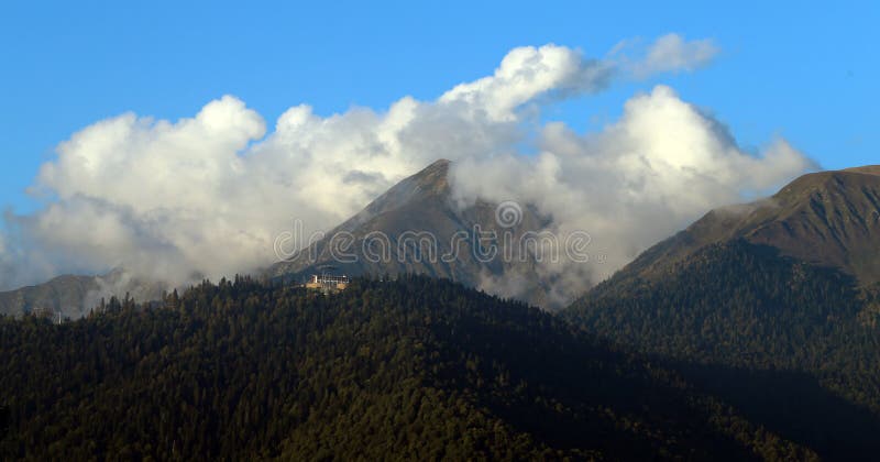 Magnificent Mountains and Clouds on a Sunny Day Stock Photo - Image of ...