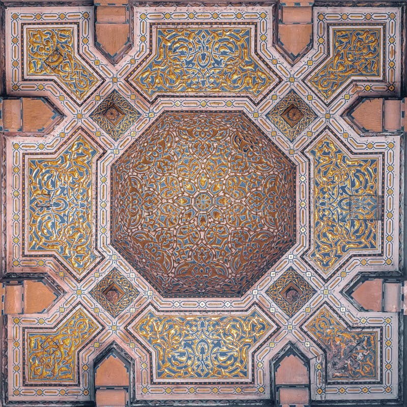 Magnificent Patterns Inside of an Ancient Arab Mosque in Cairo Stock ...