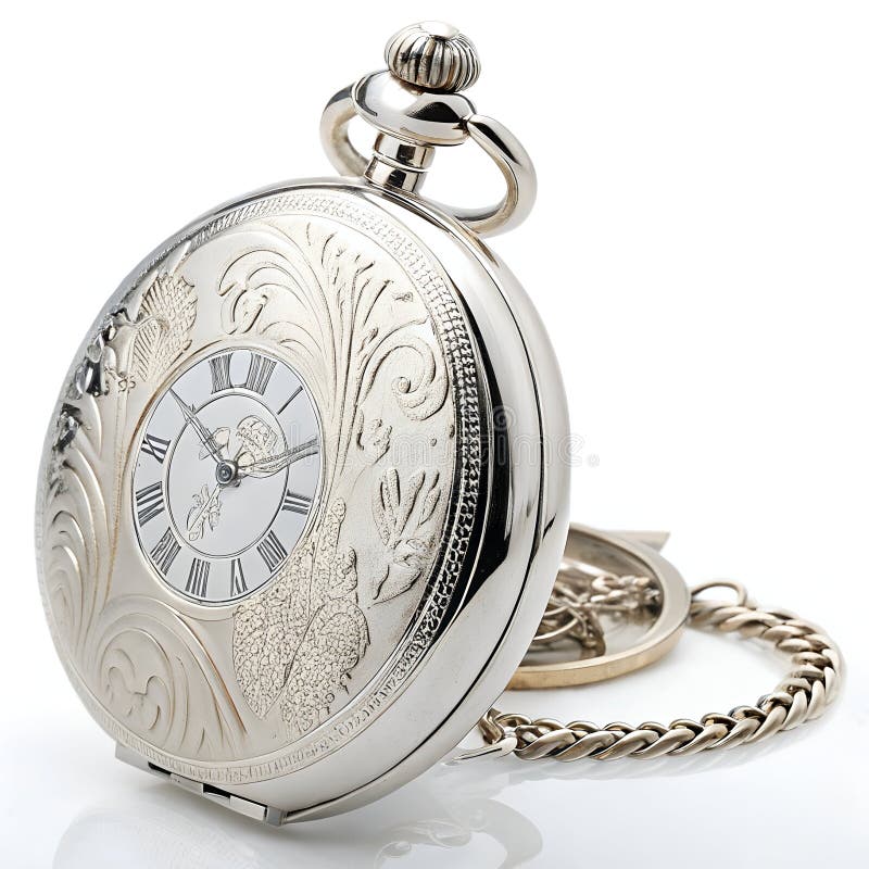 Magnificent Pocket Watch Isolated on White Background Stock ...
