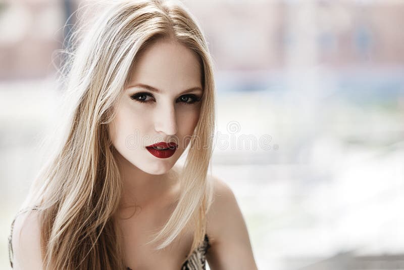 Magnificent Portrait of a Young Woman Stock Photo - Image of blonde ...