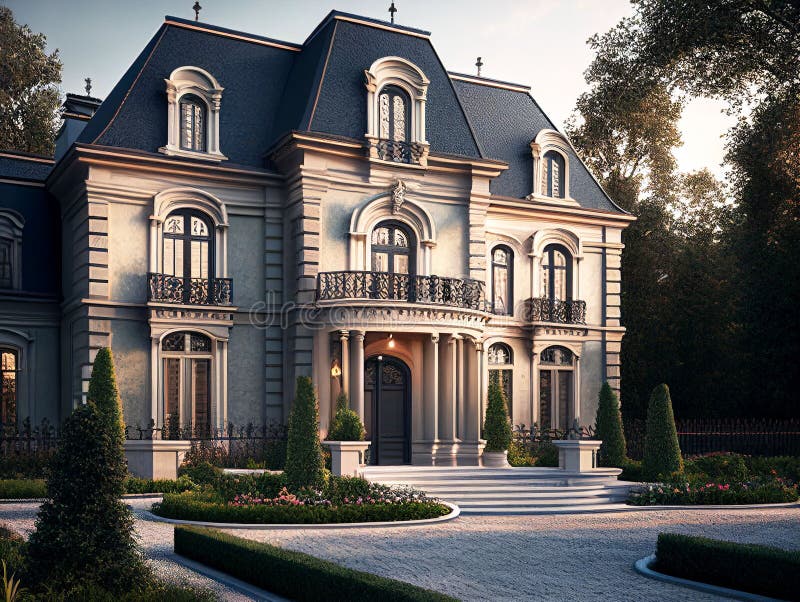 Magnificent Prestigious White House Stock Illustration - Illustration ...