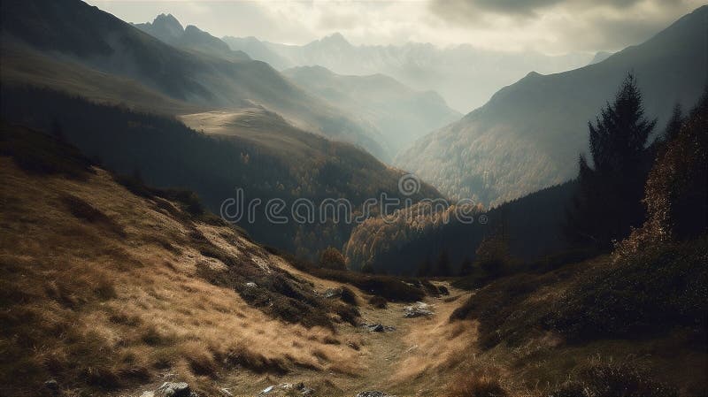 Magnificent Pyrenees Landscape. AI Generated Stock Illustration ...