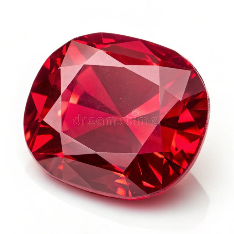 Magnificent Radiant Ruby on White Background Stock Illustration ...