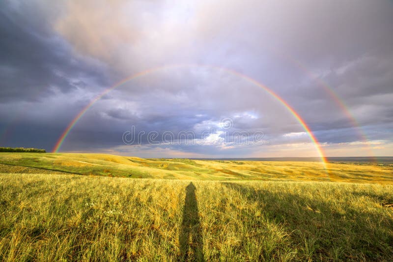 Magnificent Rainbow in Monuments Valley Stock Photo - Image of cliff ...