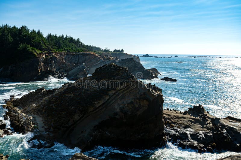 Magnificent Rocks on the Ocean in Oregon Stock Image - Image of travel ...