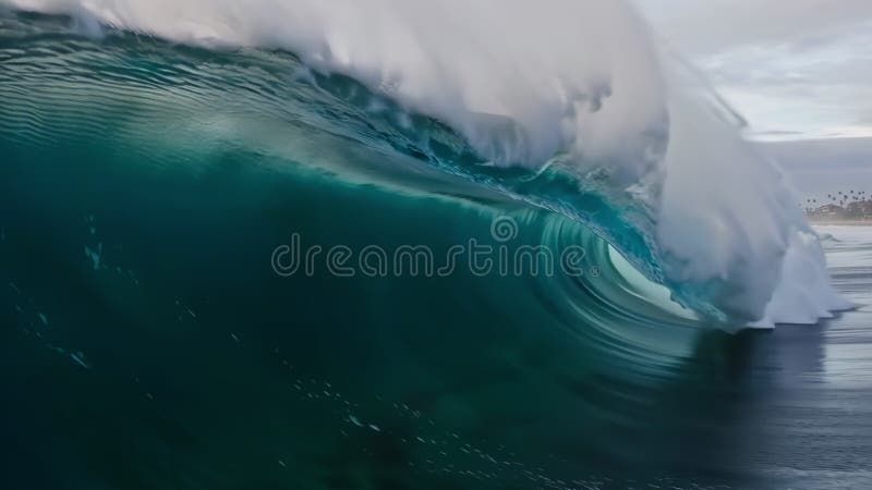 The Scene of Surging Waves by the Sea, Generative AI Stock Video ...