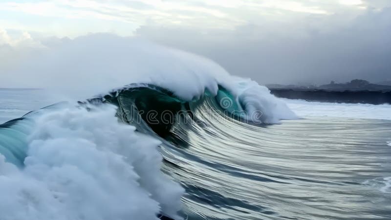 The Scene of Surging Waves by the Sea, Generative AI Stock Video ...