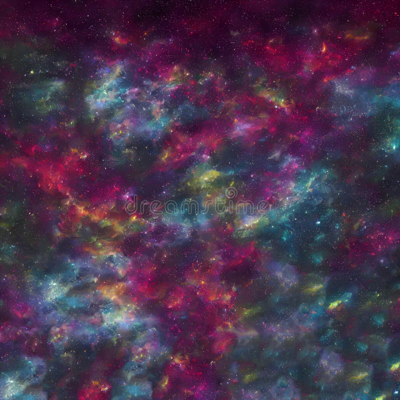 Magnificent Space Scene Filled with Colors Stock Illustration ...