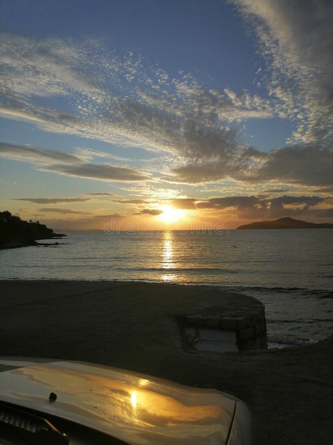 Magnificent Sunset from Car Stock Photo - Image of travel, magnificent ...