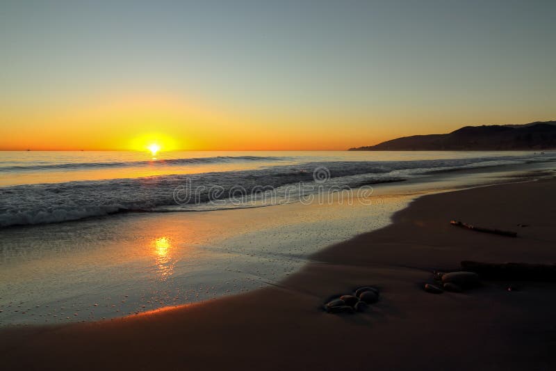 A Magnificent Sunset at El Capitan State Beach, California Stock Photo ...