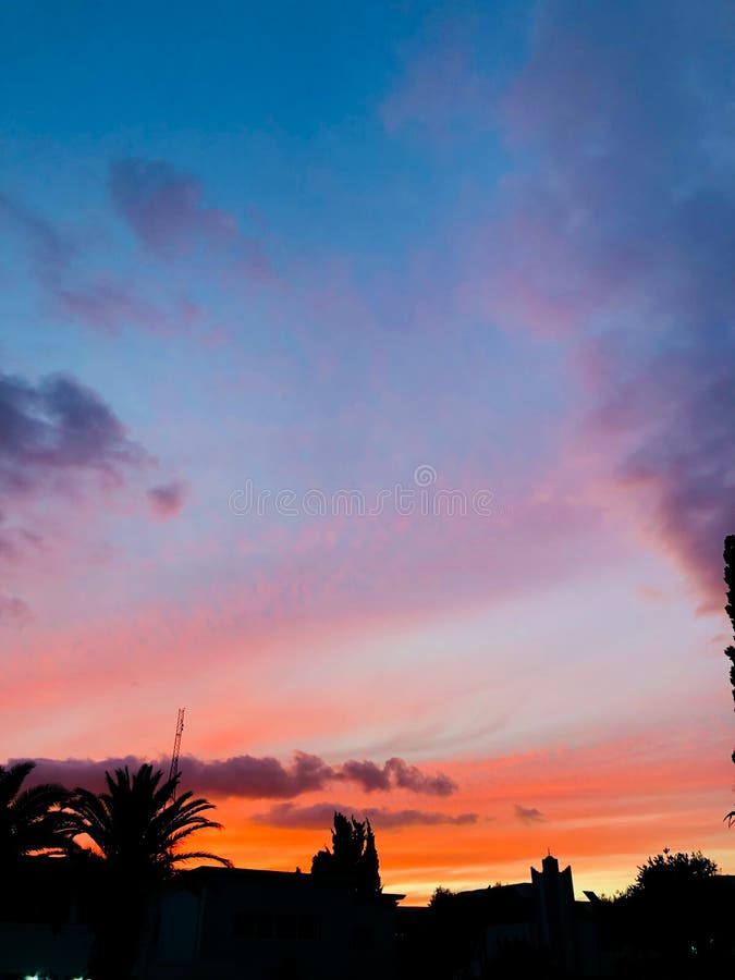 Magnificent Sunset View with a Majestic Skyline Stock Photo - Image of ...