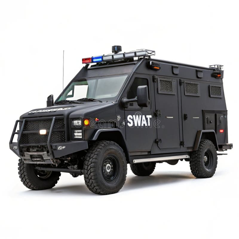 Magnificent SWAT Van Isolated on White Background Stock Illustration ...