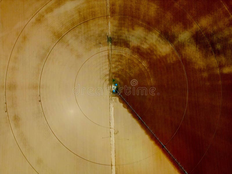 Magnificent Top View of a Paddock Being Irrigated by a Center-pivot ...