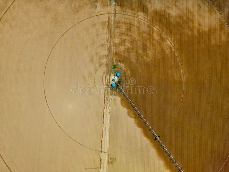 Magnificent Top View of a Paddock Being Irrigated by a Center-pivot ...