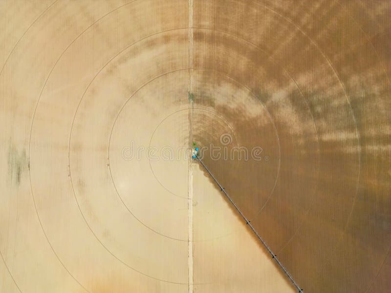 Magnificent Top View of a Paddock Being Irrigated by a Center-pivot ...