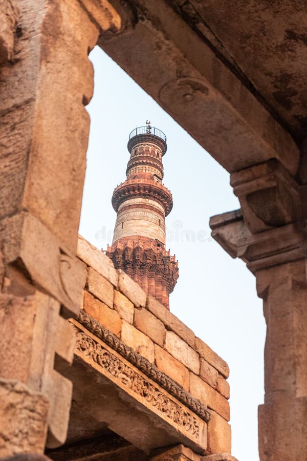 Magnificent Tower of the Qutb Minar Complex. Delhi, India Stock Image ...