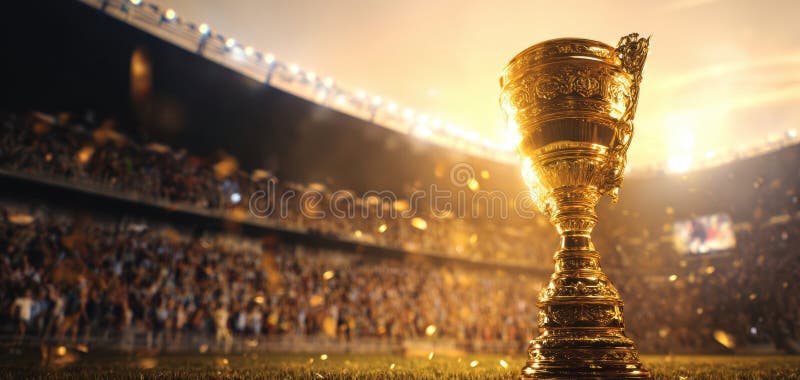 The Magnificent Trophy Shining Brightly in a Stadium Filled with ...