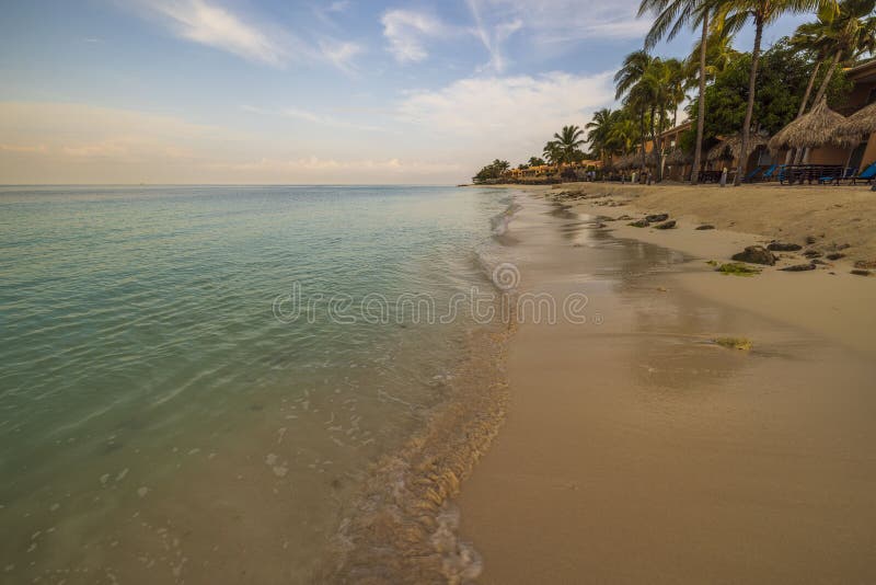 Magnificent View of Atlantic Ocean from Sandy Beach of Island of Aruba ...