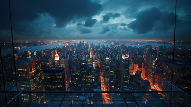Magnificent View of the City from the Top of a Skyscraper Stock Image ...