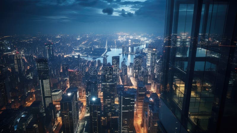 Magnificent View of the City from the Top of a Skyscraper Stock Image ...