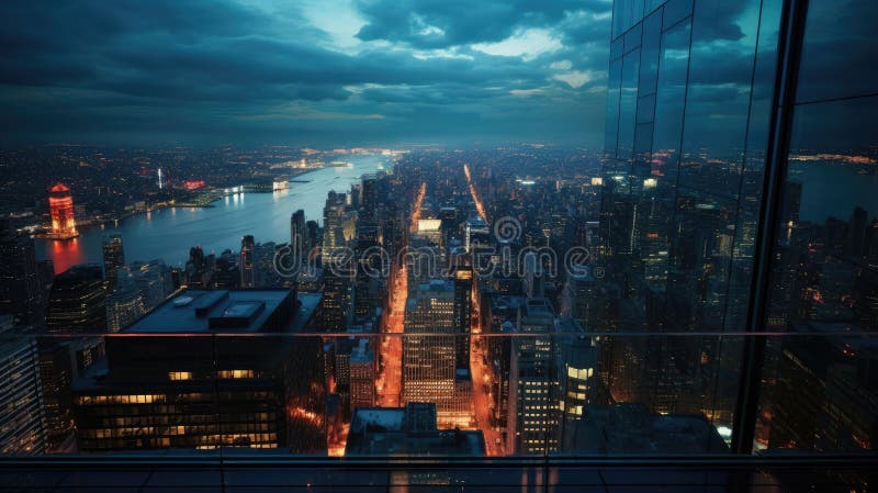 Magnificent View of the City from the Top of a Skyscraper Stock Image ...