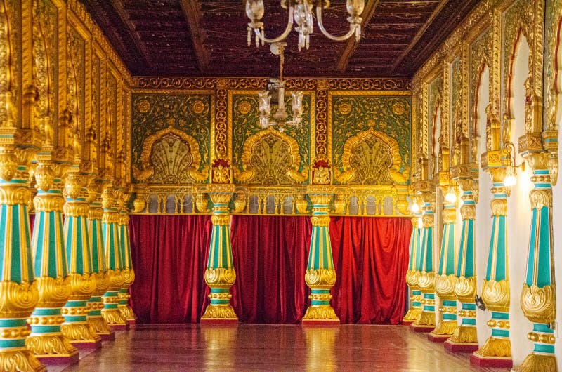 Magnificent View of the Interior of Mysore Palace Stock Photo - Image of colorful, majestic ...