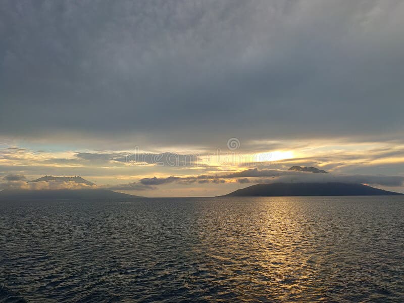 Magnificent View of Mountains with Forest from the Out of Town at Night ...