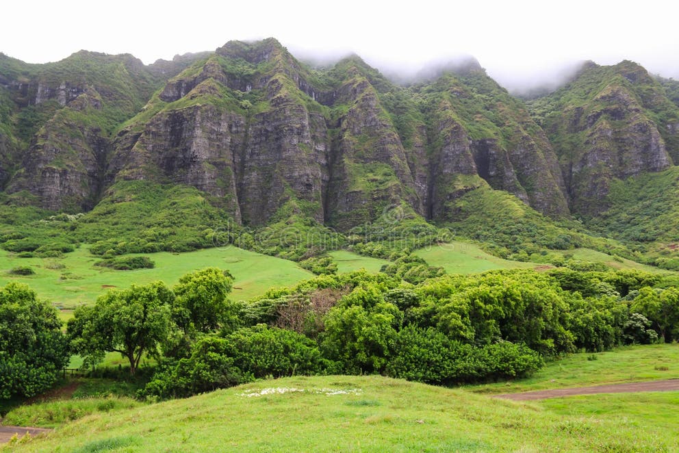 A Magnificent View of Kualoa Ranch Stock Photo - Image of film ...