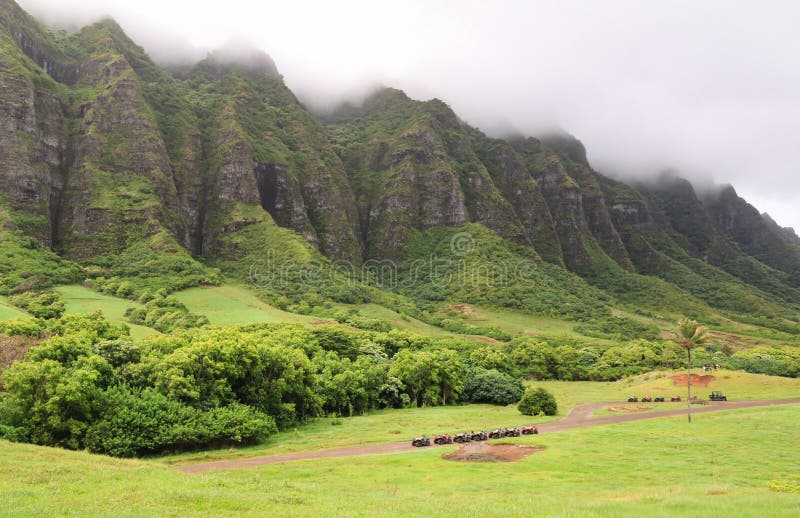 A Magnificent View of Kualoa Ranch Stock Photo - Image of filming ...