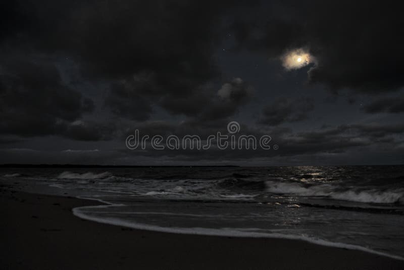 Magnificent View of the Night Sea Stock Image - Image of moonlight ...