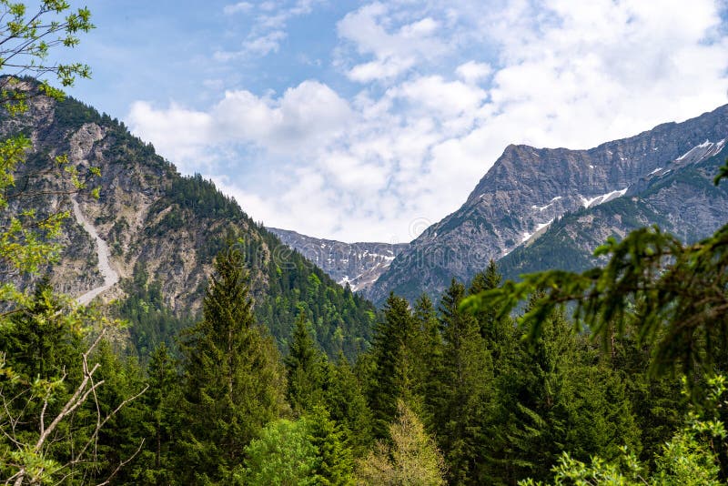 Magnificent View Over Green Forests and High Mountain Peaks Stock Image ...