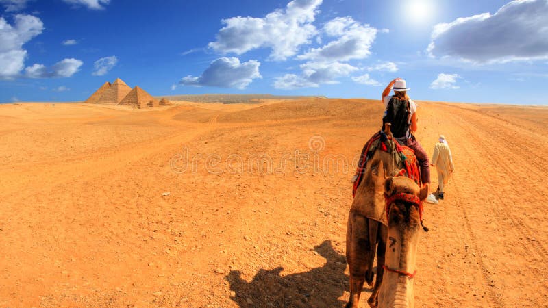 Magnificent View of the Pyramids of Giza in Cairo Stock Image - Image ...