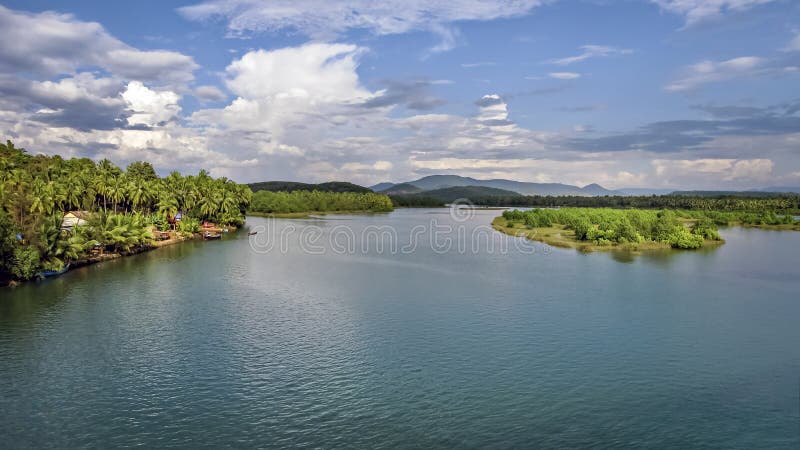 Magnificent View of the Sharavathi River with Nice Blue Sky Bacground ...