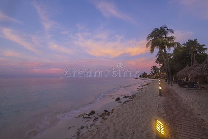 Magnificent View of Sunset in Atlantic Ocean from Sandy Beach of Island ...