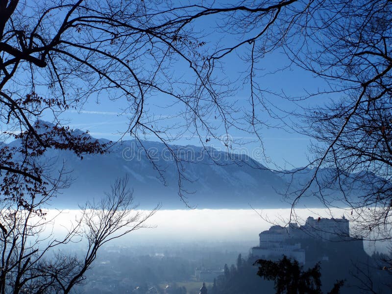 Magnificent Views of the Castle on the Background of Mountains. Stock ...