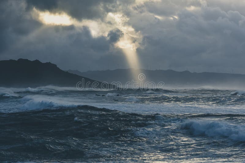 Magnificent Ocean Waves Coming To the Beautiful Rocks on the Beach on a ...
