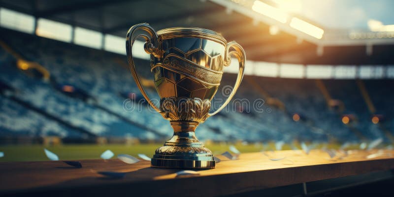 Magnificent Winner Cup in the Stadium, Theme of Victory, Competition ...