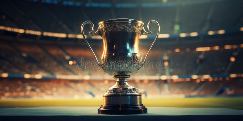 Magnificent Winner Cup in the Stadium, Theme of Victory, Competition ...
