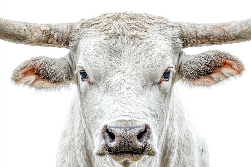 A Magnificent Zebu Cow Stands by Itself in Front of a White Background ...