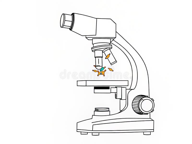 Magnified Bacteria Under a School Microscope a Simple Educational ...
