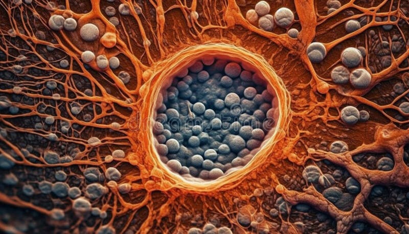 Magnified Cells Show Molecular Patterns in Nature Generated by AI Stock ...